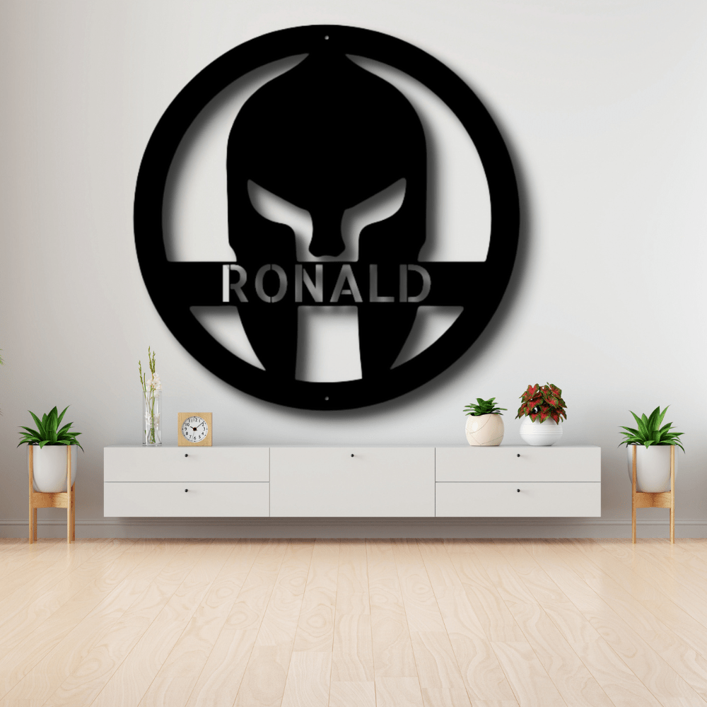 Custom Spartan Helmet Metal Art Sign, Personalized Spartan Gladiator H ...