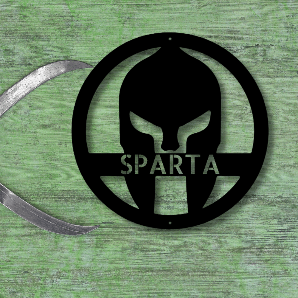 Custom Spartan Helmet Metal Art Sign, Personalized Spartan Gladiator H ...